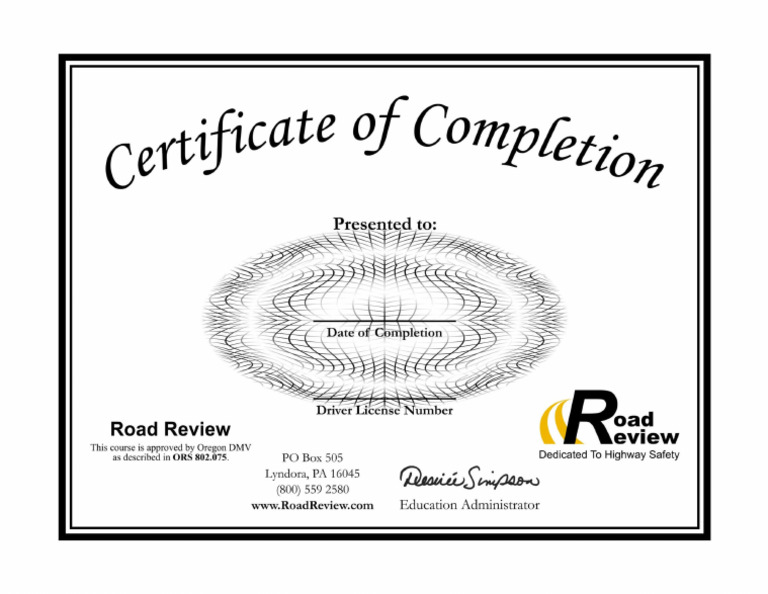 Mature Driver Improvement Course or Basic 1u Road Review | PDF