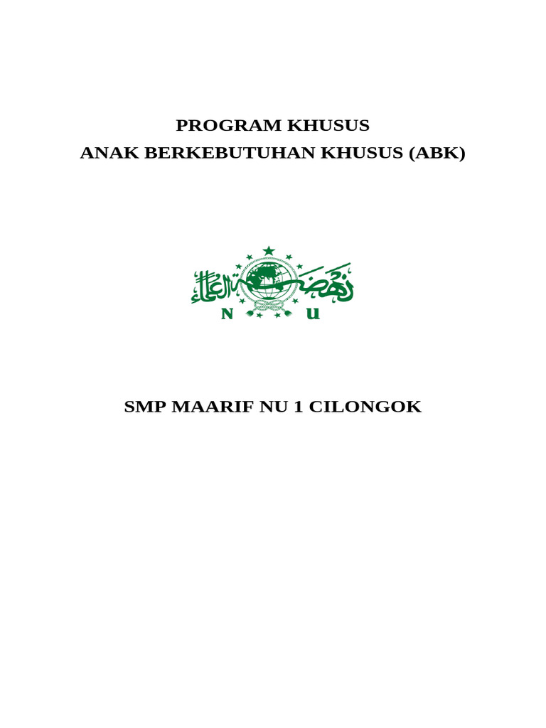 Program Khusus Anak Berkebutuhan Khusus | PDF