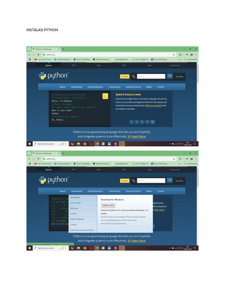 Jobsheet Instalasi Python | PDF