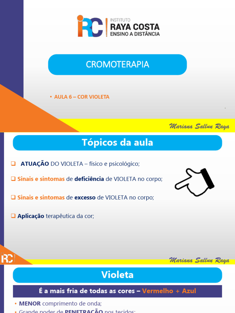Efeitos da Cor Violeta na Cromoterapia | PDF | Ultravioleta | Luz