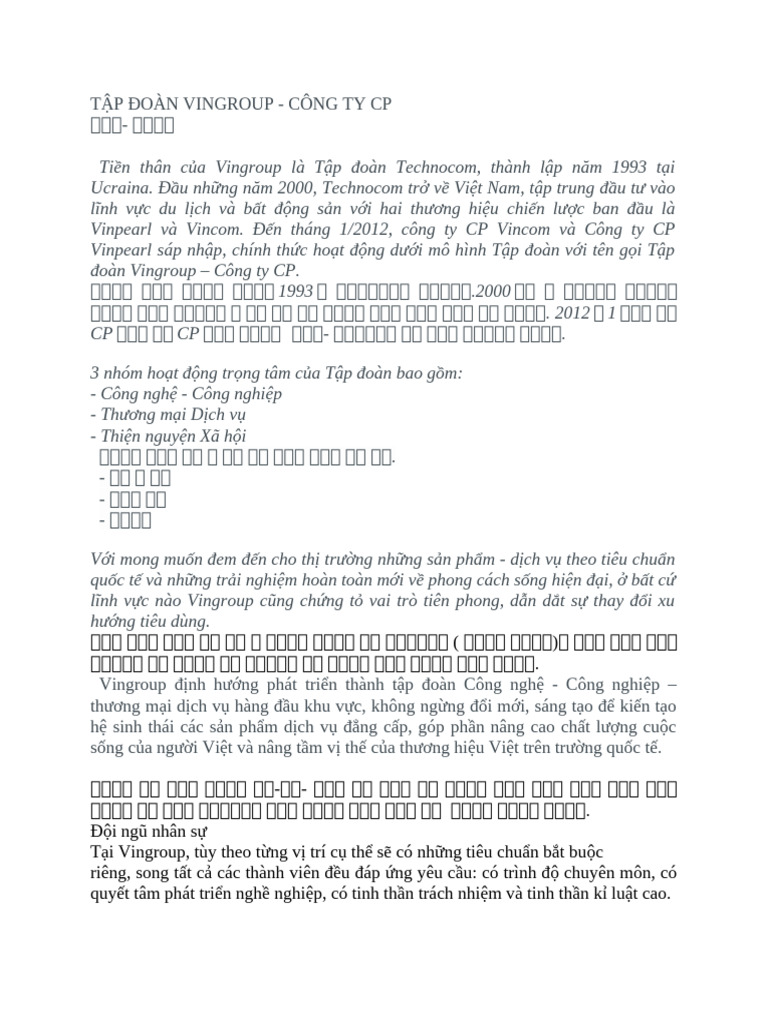 VINGROUP.nhóm 5 | PDF