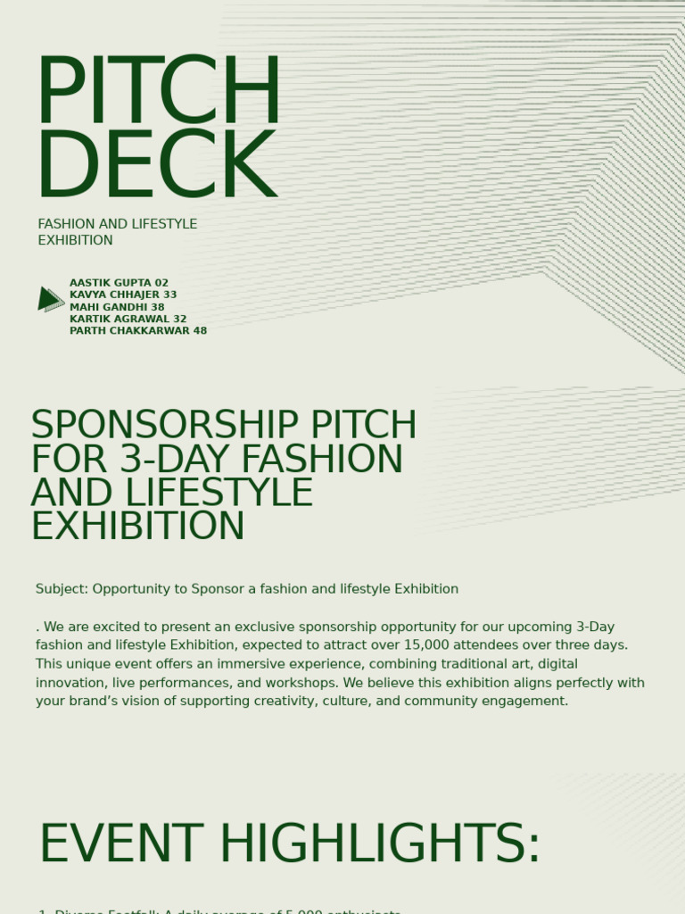 Fashion Expo Sponsorship Pitch | PDF | Brand | Sponsor (Commercial)