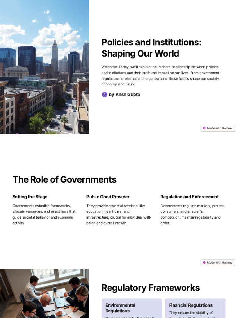 Policies and Institutions: Shaping Society | PDF | Policy | Institution
