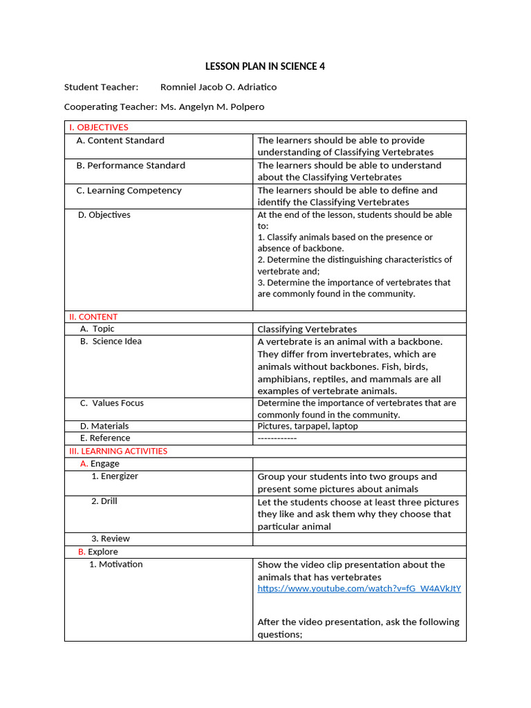 5es Lesson Plan in Science 4 Life Cycle of Human | PDF | Amphibian ...
