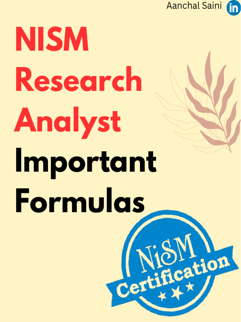 Nism Formulas | PDF