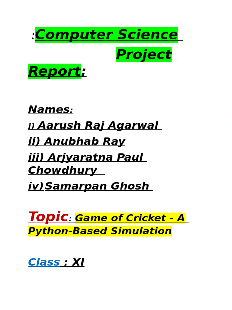 Computer_synopsis_project[1] | PDF | Operating System | Bowling (Cricket)