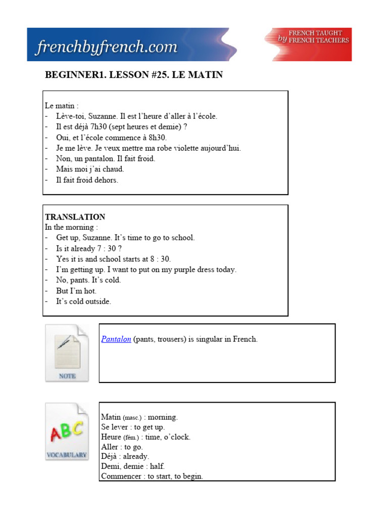 Beginner1 Lesson25 | PDF