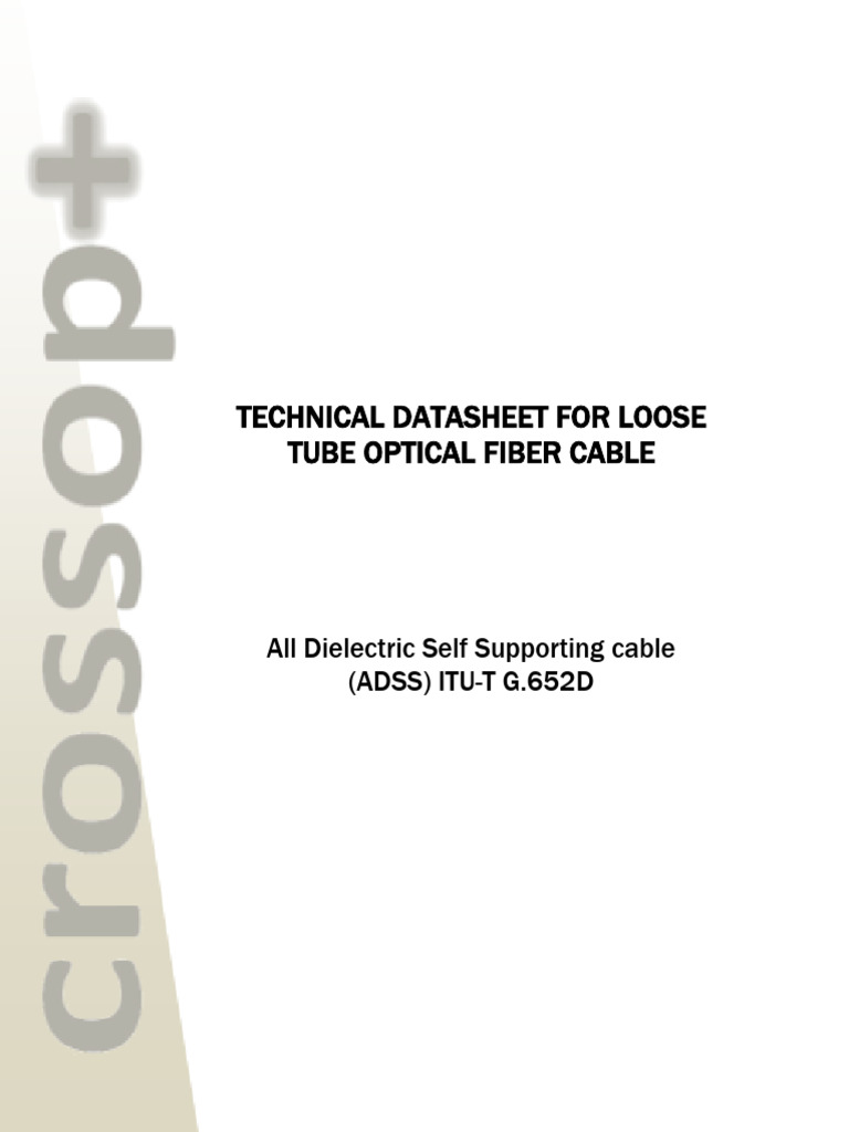 ADSS 96F G.652D Fiber Datasheet | PDF | Optical Fiber | Optics