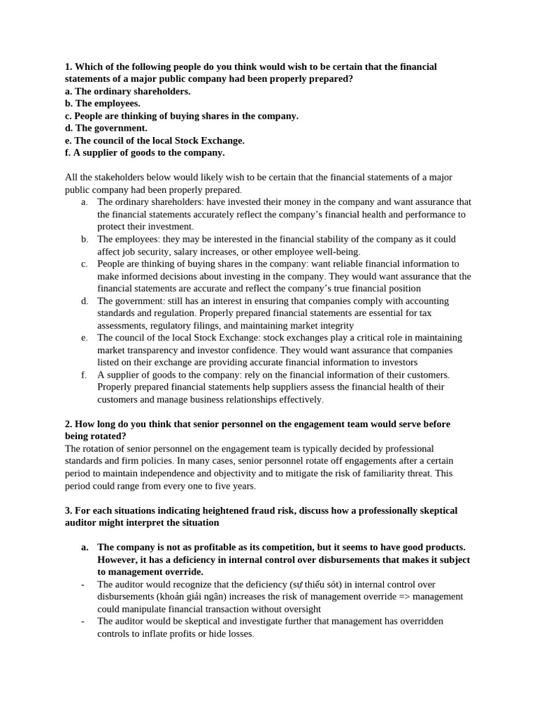 Self - Assessment Chapter 1 | PDF | Internal Control | Stocks