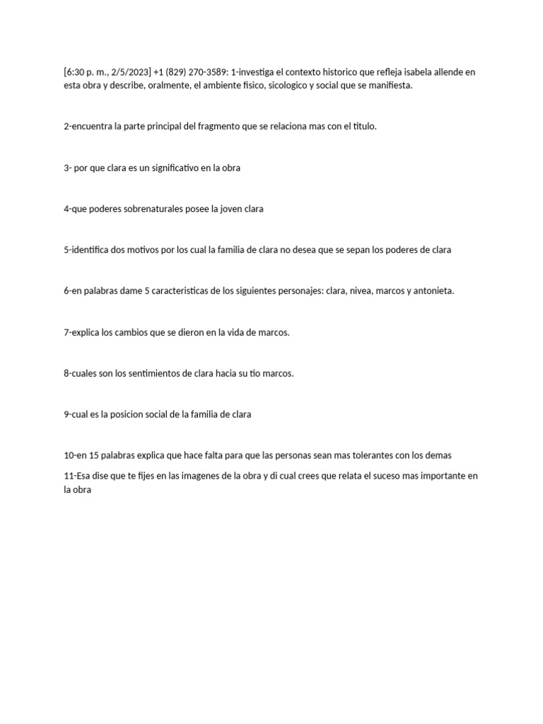 Análisis de "La Casa de los Espíritus" | PDF