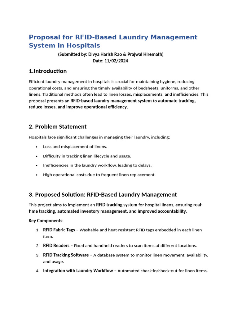 Proposal for RFID | PDF | Radio Frequency Identification | Software ...