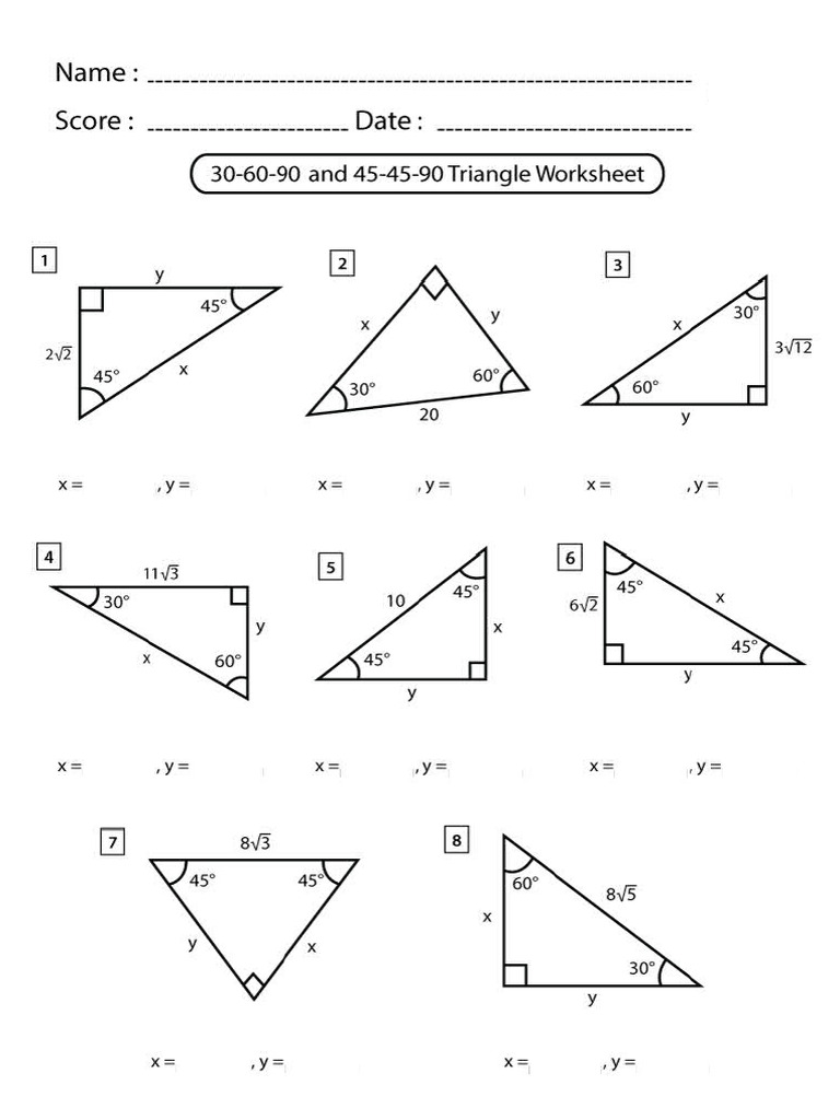 Special Right Triangle MATH 9 | PDF