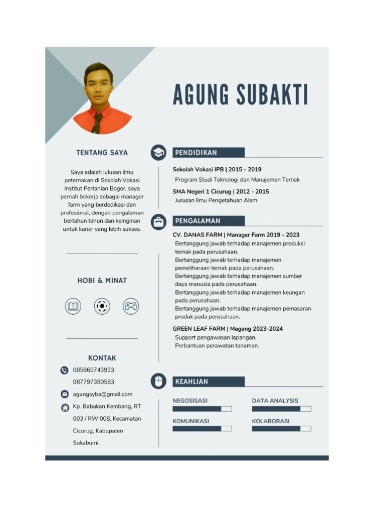 Surat Lamarn Kerja Agung Subakti PT Sumber Cipt Multiniaga | PDF