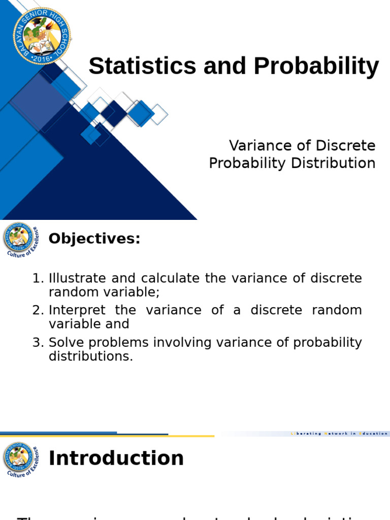 Lesson 4 Variance and Standar Deviation of Dicrete | PDF | Variance | Standard Deviation