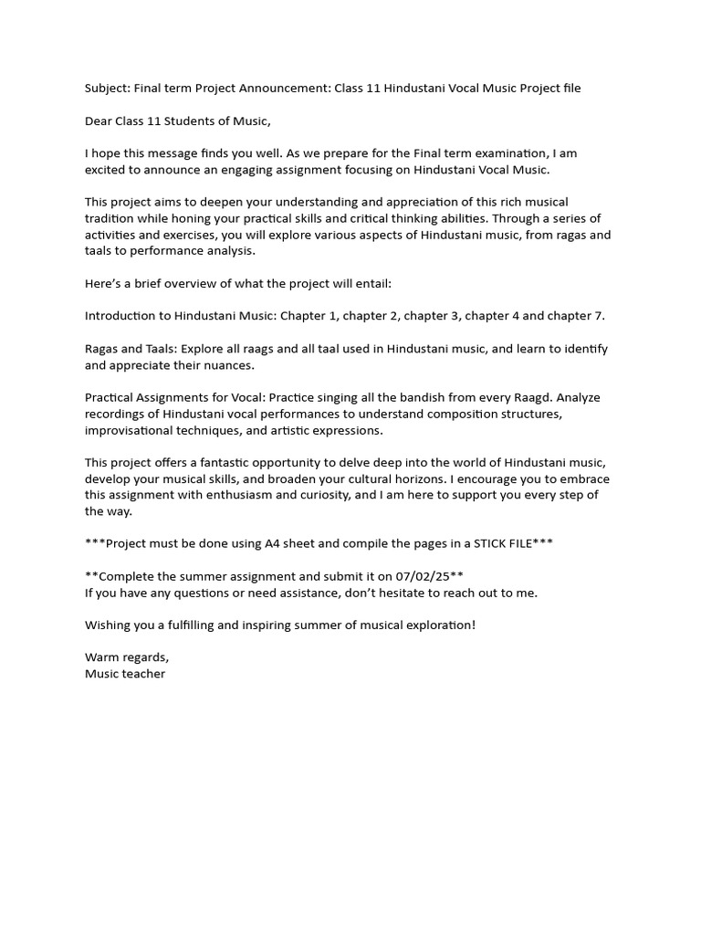 Final Term Project Announcement | PDF