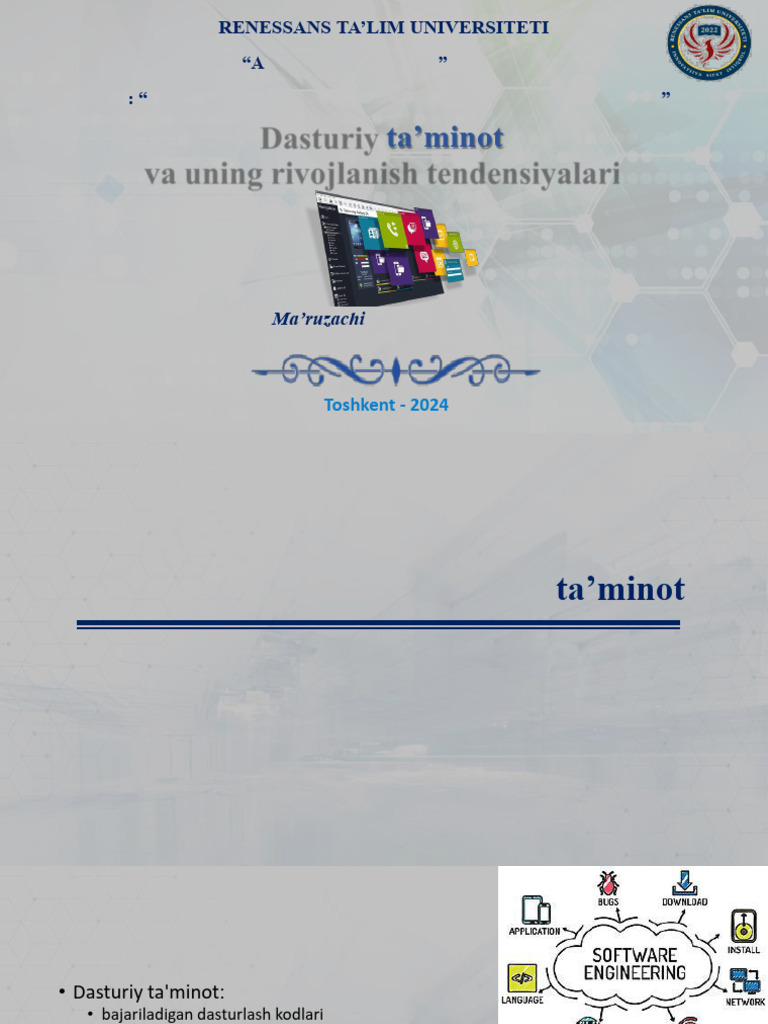 2-Mavzu IAKTT Dasturiy Ta'minot | PDF