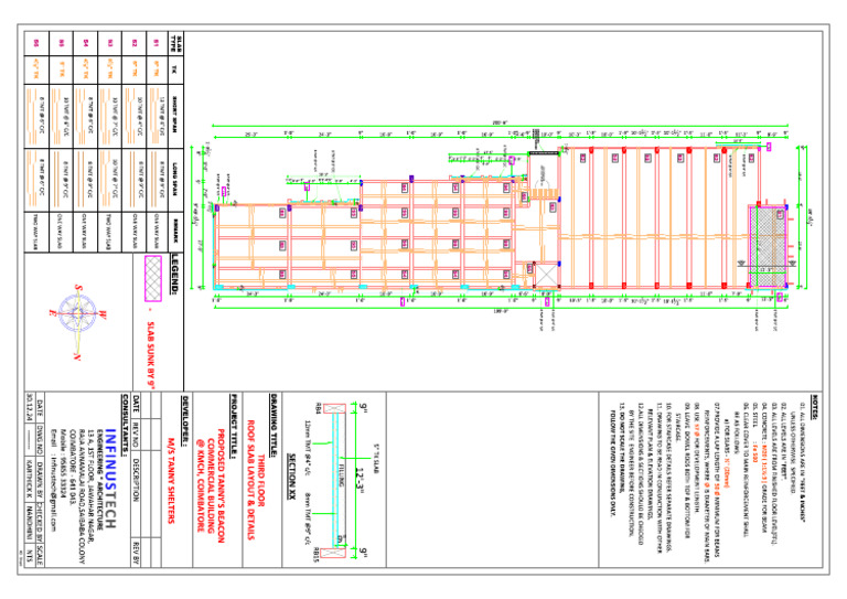 Third Floor Roof Beam Details Slab Detail | PDF