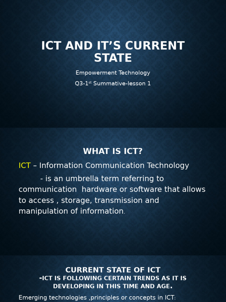 ICT and Its Current State | PDF | World Wide Web | Internet & Web