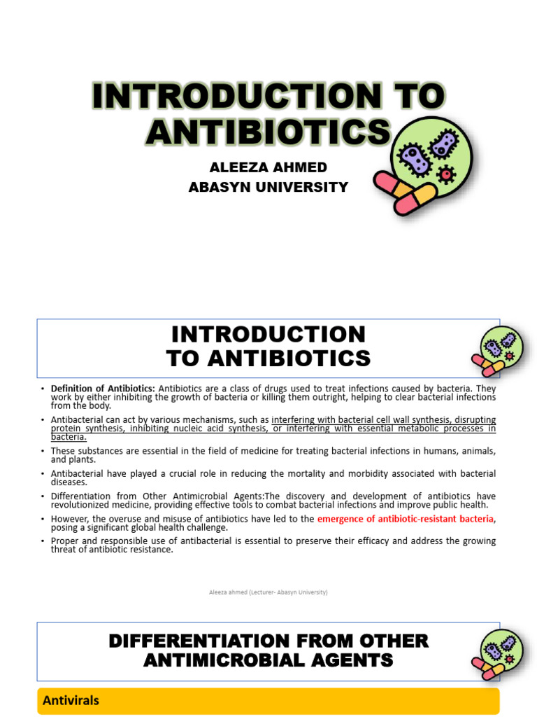 Lec 2 - Introduction To Antibiotics | PDF | Antimicrobial Resistance | Bacteria