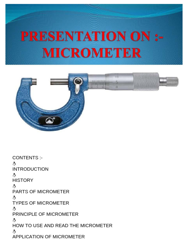 New PPT Presentation-Micrometer | PDF | Mechanical Engineering