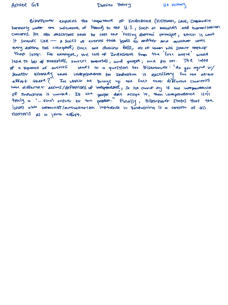 The Domino Theory U.S History Course | PDF