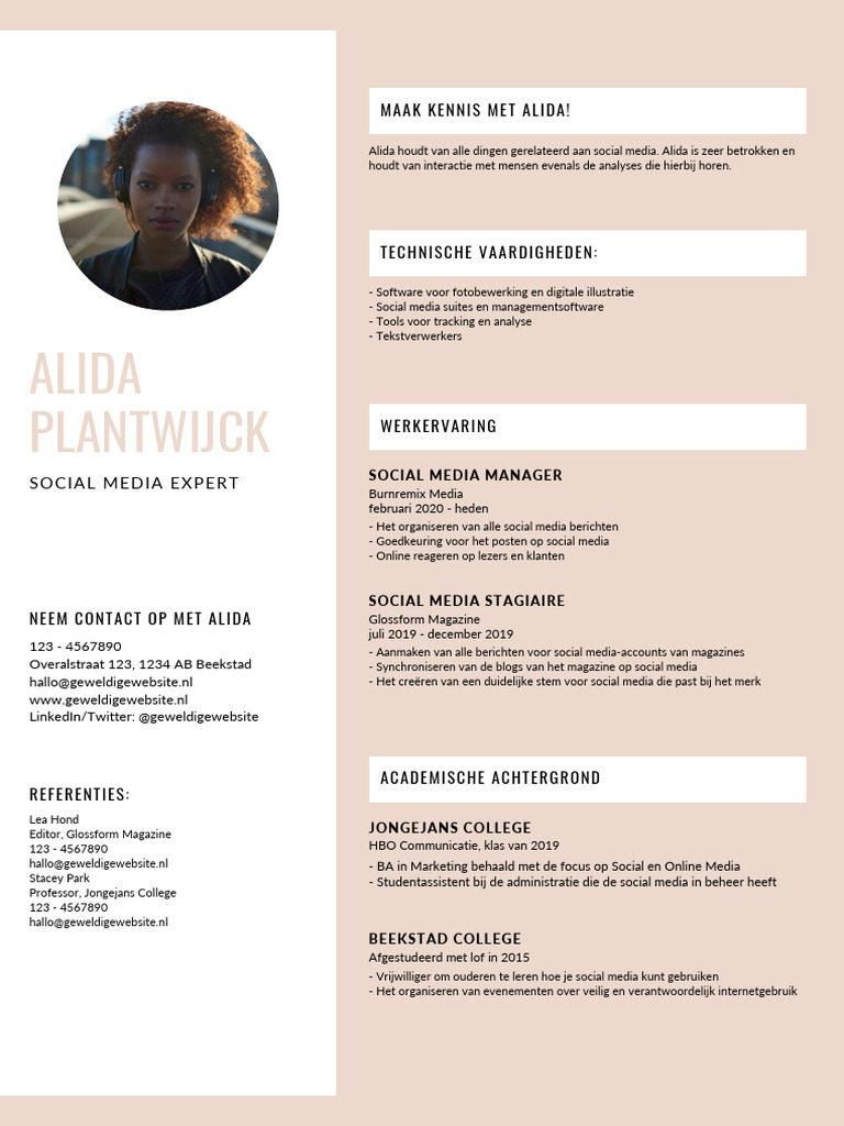 Vrouwelijk Modern Infographic CV - 20250212 - 004433 - 0000 | PDF