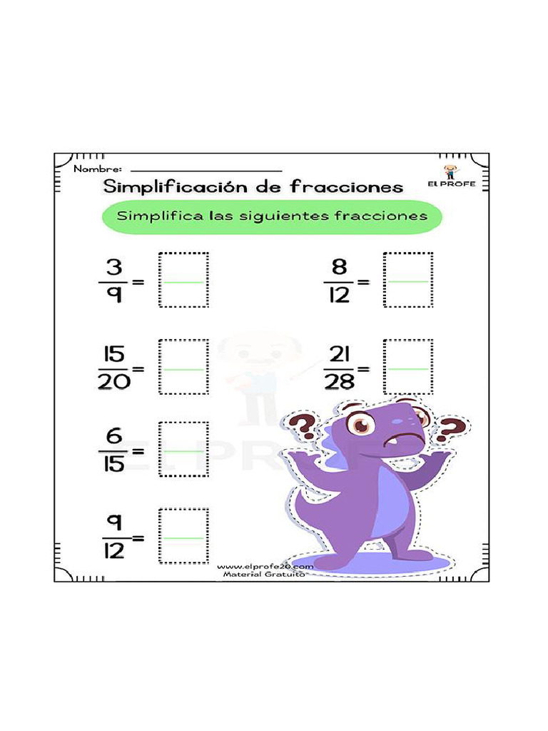 Simplificacion de Fracciones | PDF