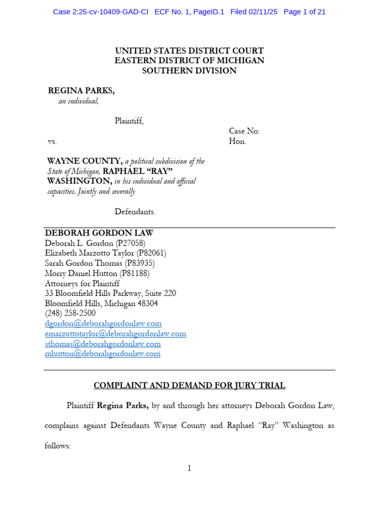 Wayne County Sheriff Raphael Washington Sued For Sexual Harassment by ...