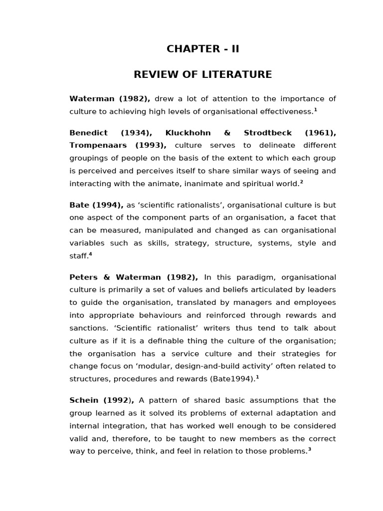 Chapter - Ii Review of Literature: Waterman (1982) | PDF | Job ...