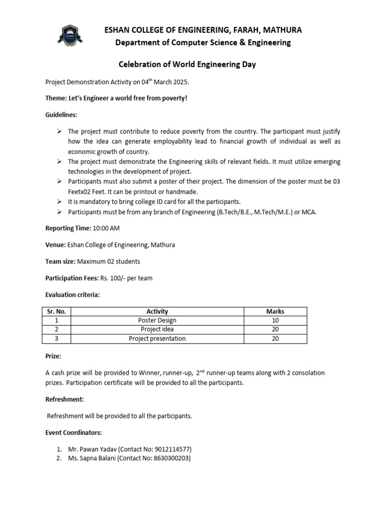 Guidelines For Project Demonstration | PDF