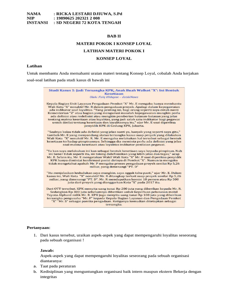 SDN 72 Koteng-Modul Loyal-Ricka Lestari Djiuwa | PDF