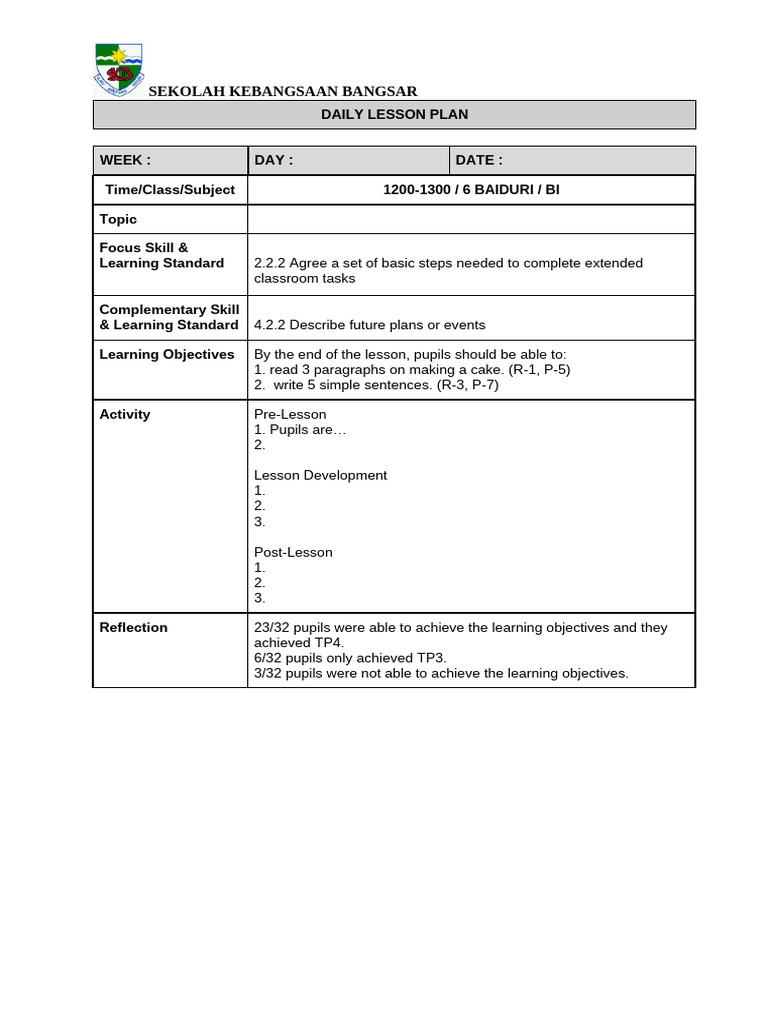 2 DAILY LESSON PLAN (2) | PDF