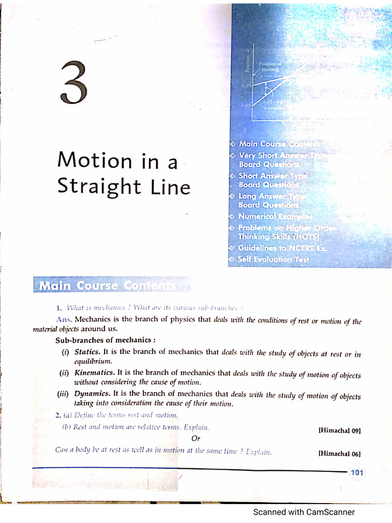 Motion in Straight Line | PDF