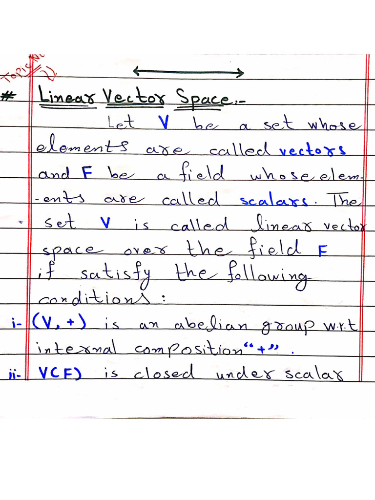 linear vector space | PDF