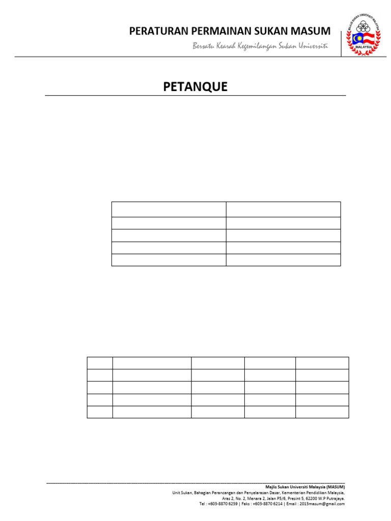 Peraturan Petanque | PDF