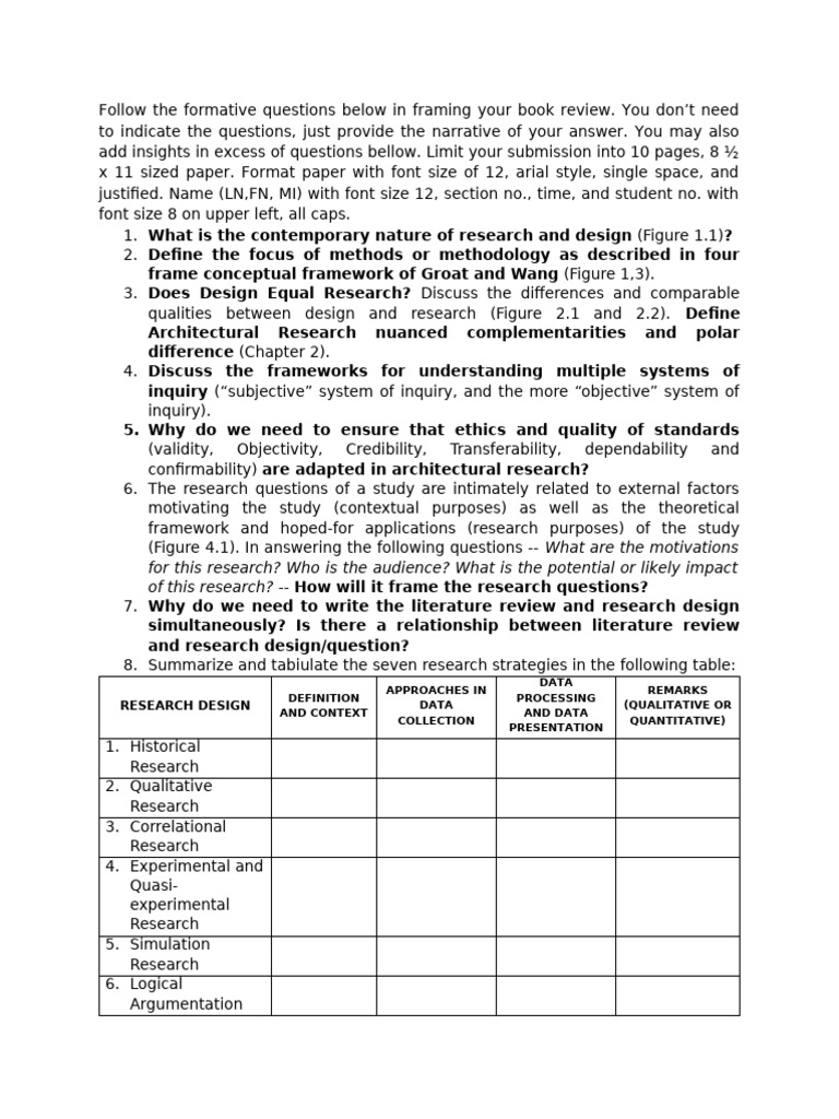 Book Review Formative Questions | PDF | Methodology | Inquiry