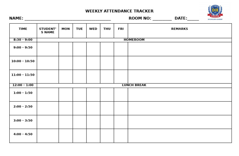Classroom Attendance Sheet | PDF
