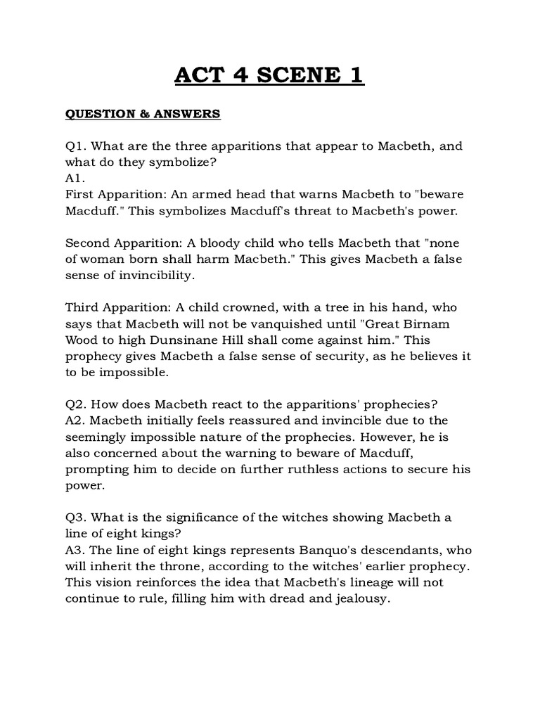 ACT 4 SCENE 1 - AI | PDF | Macbeth | Shakespearean Tragedies