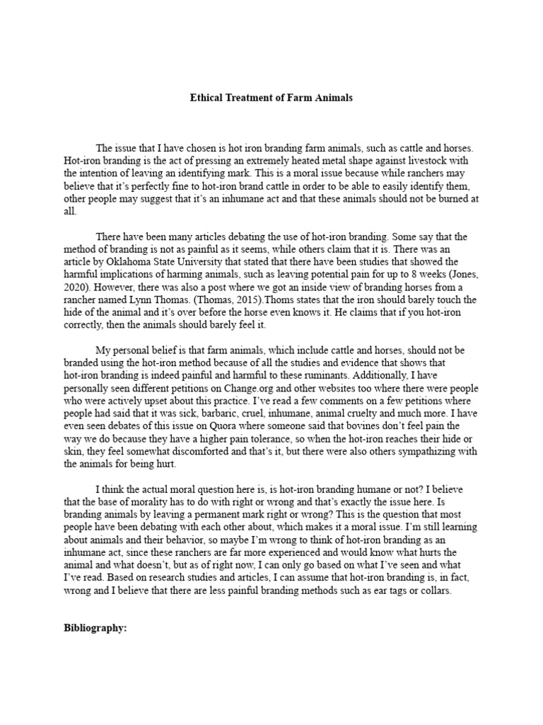 Ethical Treatment of Farm Animals | PDF | Animals And Humans
