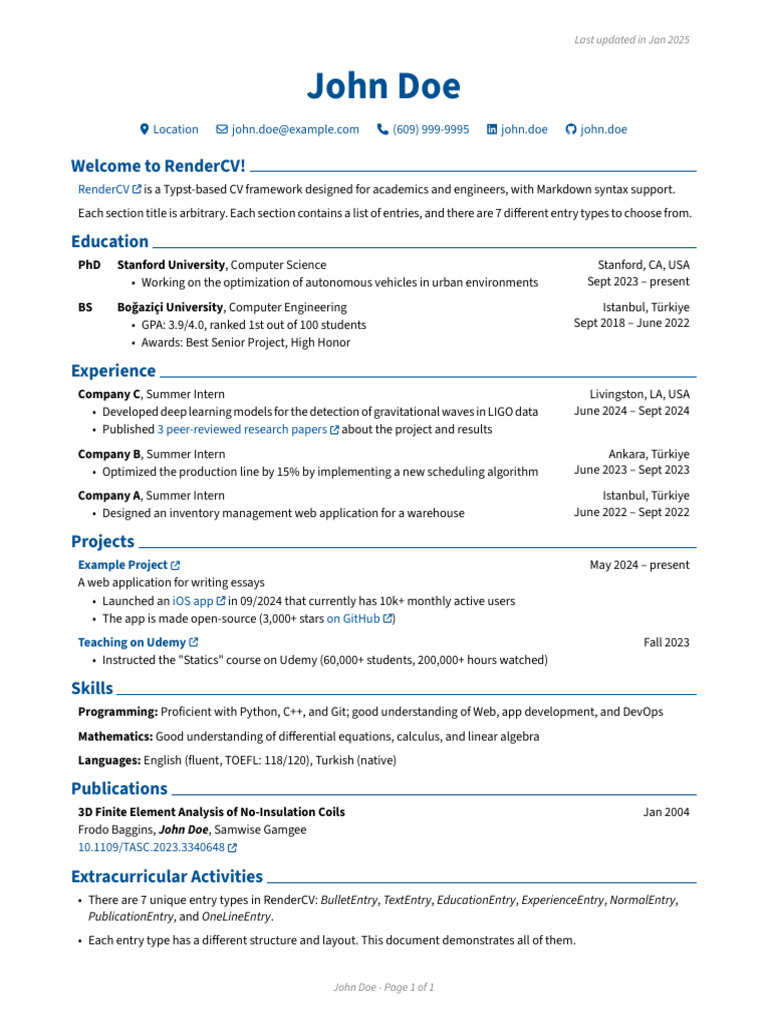 John Doe's CV and Geometry Reference | PDF | Computing | Applied ...