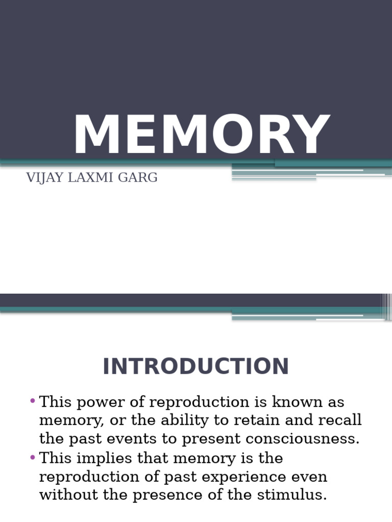 memory | PDF | Memory | Recall (Memory)