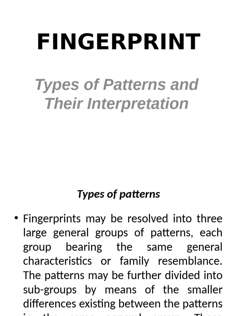 FINGERPRINT-Types-of-Patterns-and-their-Interpretations-2 | PDF | Hand ...