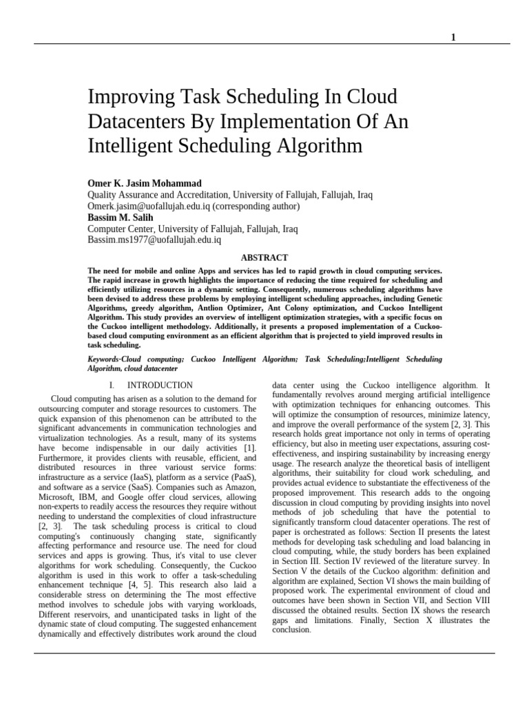 Improving Task Scheduling In Cloud | PDF | Cloud Computing | Virtual ...