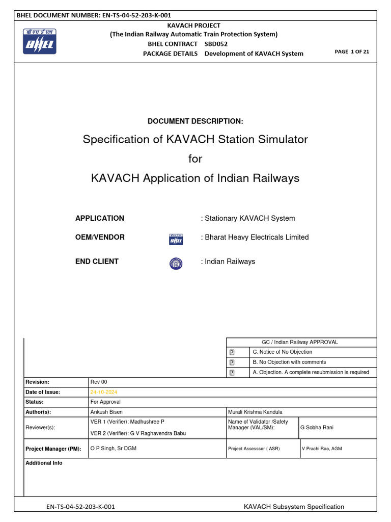 Integrated Specification - SS, DIC, DOC of KAVACH System | PDF | Computing | Computer Engineering