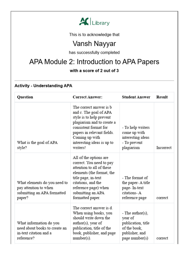 Module 2 - Intro To Papers in APA | PDF