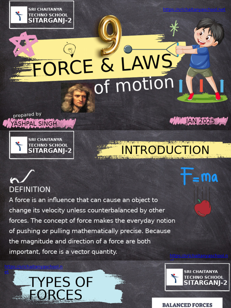 Force and Laws of Motion-Class 9 PPT - Yashpal Singh | PDF | Force | Newton's Laws Of Motion