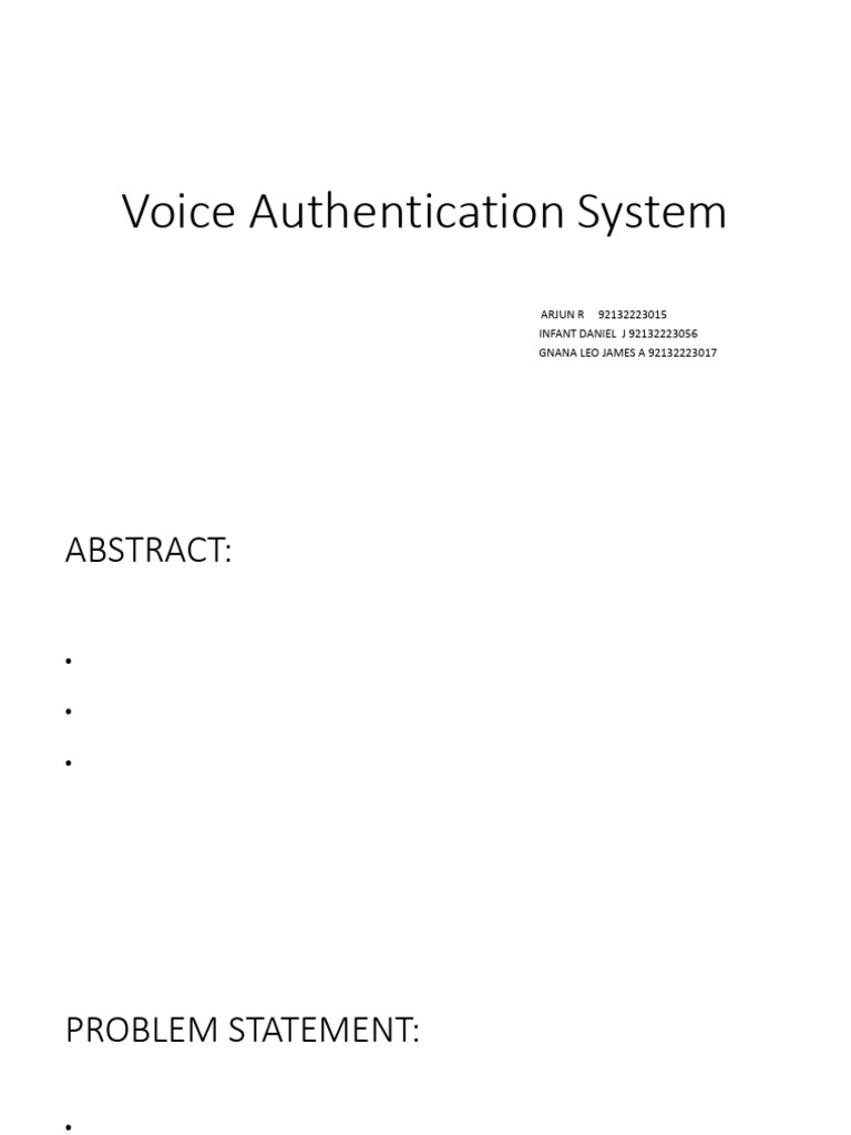 Voice Authentication System | PDF