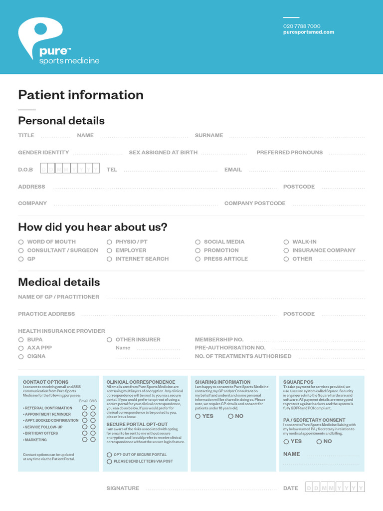 PSM Patient Information Form - 2024 08 15 155855 - Wimk | PDF | Credit ...