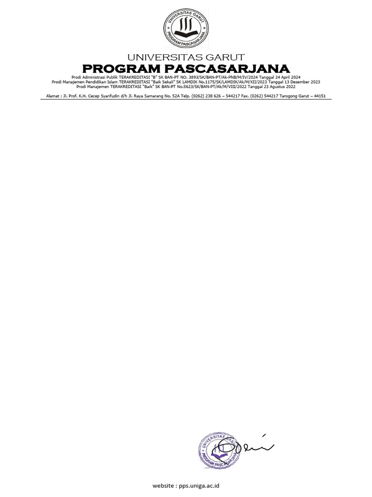 Kelulusan USM Pascasarjana Uniga 2025 | PDF