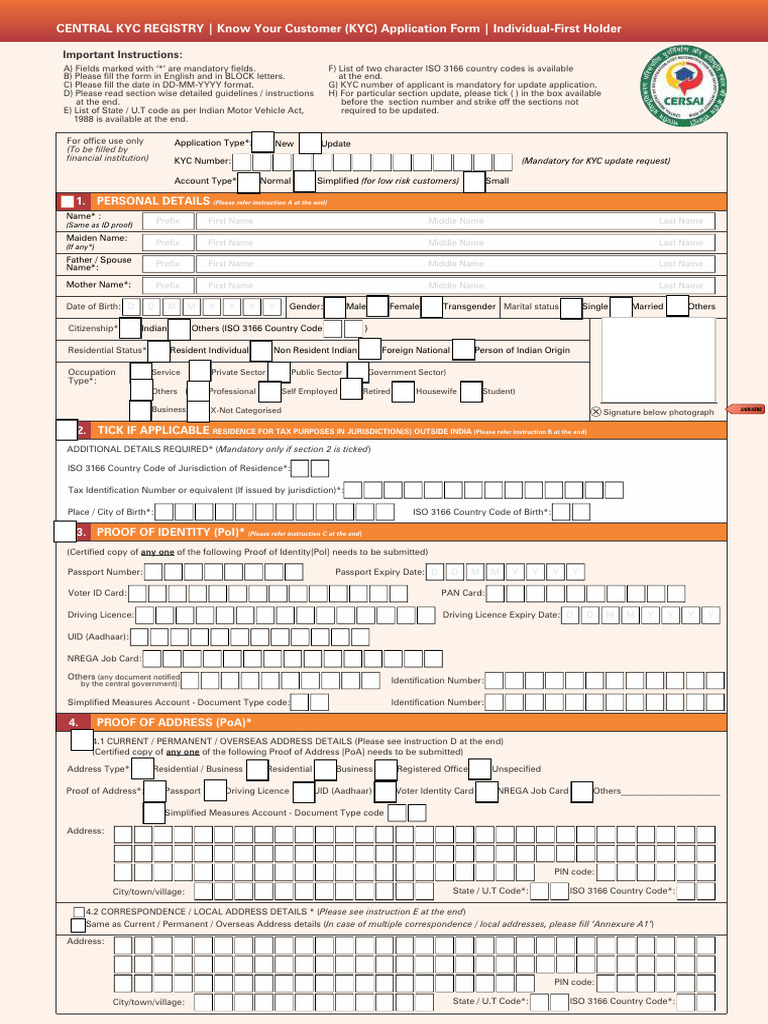 3. CKYC Form for Individuals | PDF | Identity Document | Driver's License